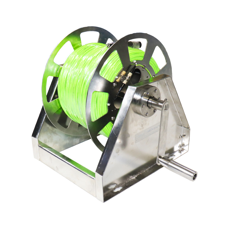 Slip Ring Fiber Optical Hand Crank Cable Reel 200mts Hand Crank Water ...