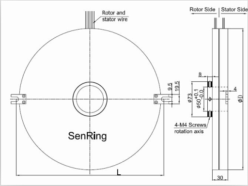 Electrical Platter Slip Ring Transmitting Rotary Electric Power Flat ...