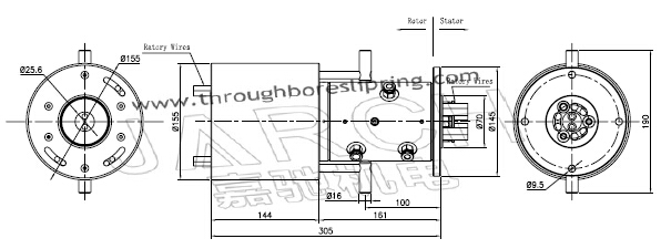 Aluminium Alloy High Speed Rotary Union / Rotary Electrical Connector ...