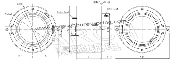 ID120mm Through Bore Slip Ring Transferring Power or Data for Heavy ...