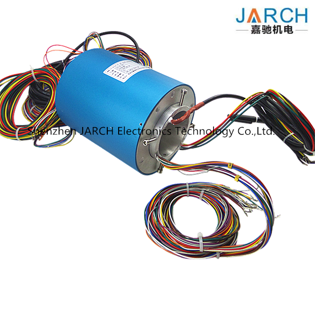 Conductive Through Bore Slip Ring 70mm With 24 Wires Contact Slip Ring Assemblies rotating ...