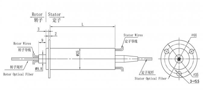 1 Channel Fiber Optic Rotary Joint Capsule Electro Optical Slip Ring ...