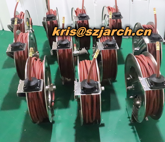 Automatic Retractable Hose Reel Stainless Steel Spring Loaded For clean ...